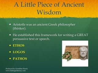 Persuasive writing power point | PPTX