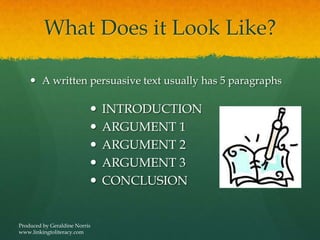 Persuasive writing power point | PPTX