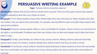 persuasive writing for educational purposes | PPTX