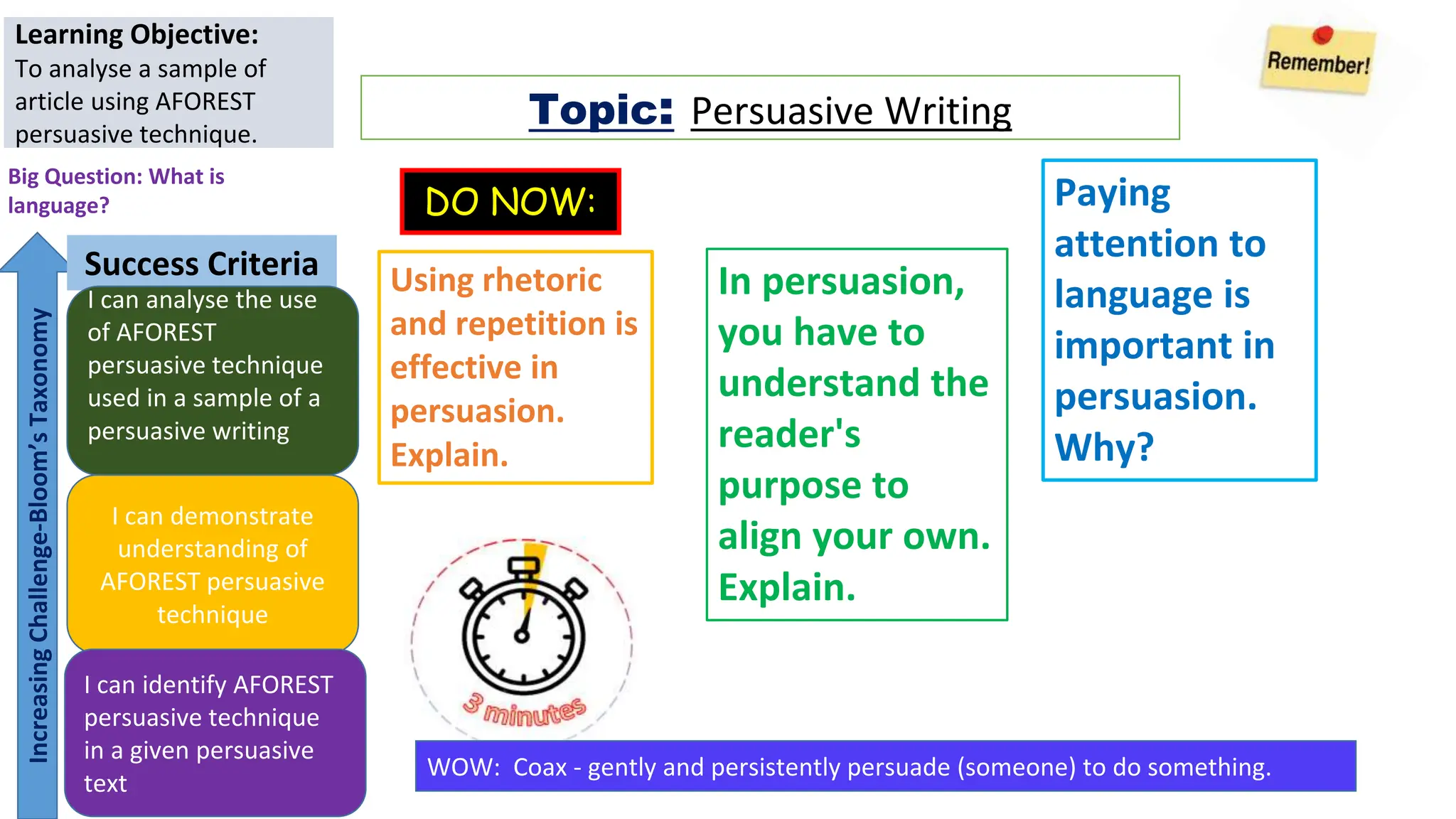 Persuasive Writing - DAFOREST techniques. | PPTX