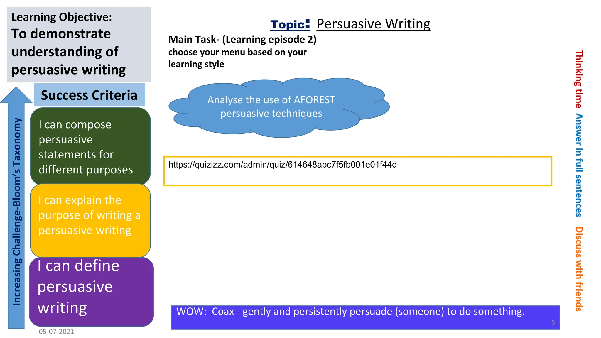Persuasive Writing - DAFOREST techniques. | PPTX
