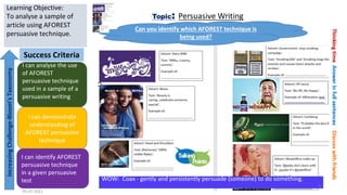 Persuasive Writing - DAFOREST techniques. | PPTX