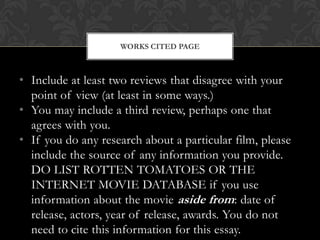 Persuasive writing about film revised | PPTX