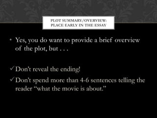 Persuasive writing about film revised | PPTX