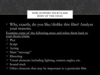 Persuasive writing about film revised | PPTX