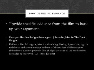 Persuasive writing about film revised | PPTX