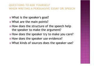 Persuasive Writing And Speeches | PDF