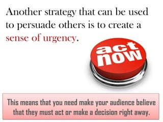 Persuasive writing (emotion, urgency, research) | PPT