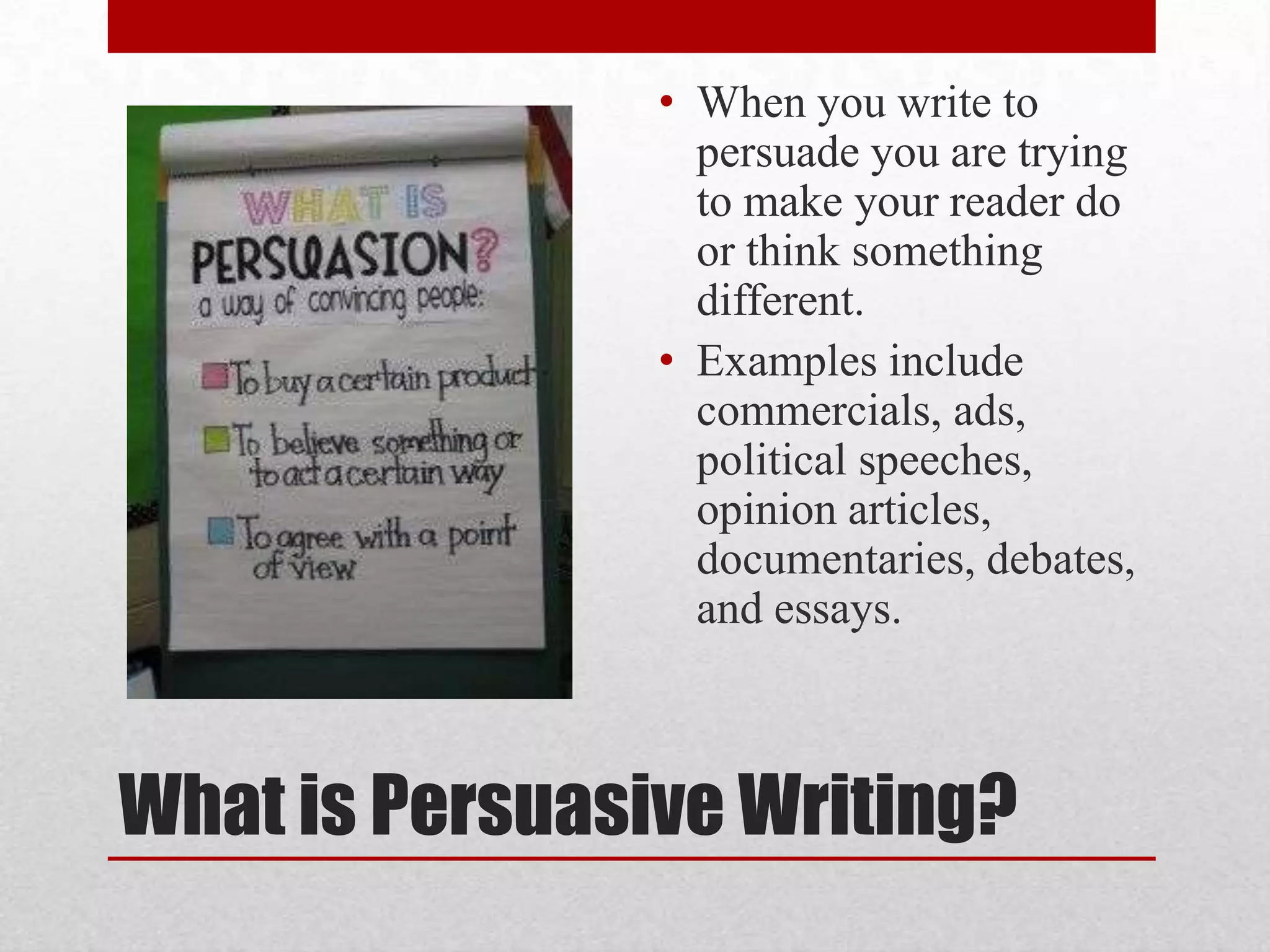 Intro to Persuasive Writing | PPTX