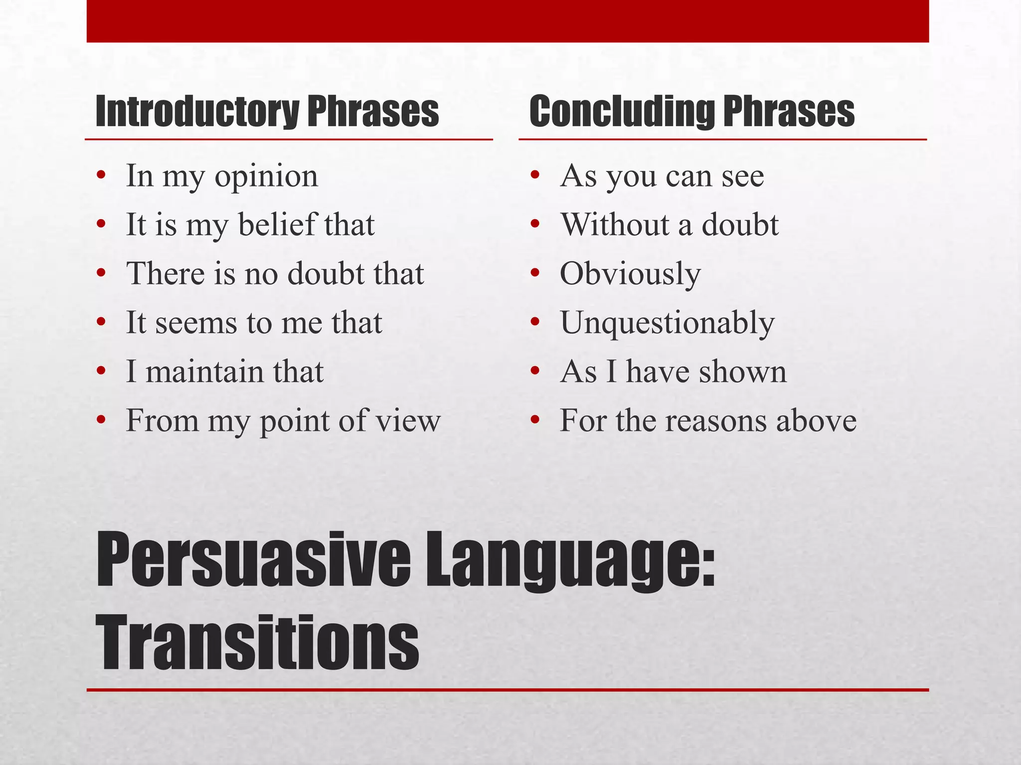 Intro to Persuasive Writing | PPTX