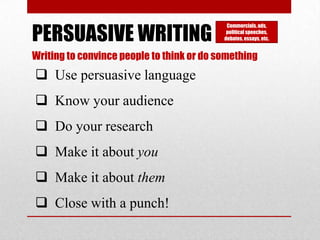 Intro to Persuasive Writing | PPTX