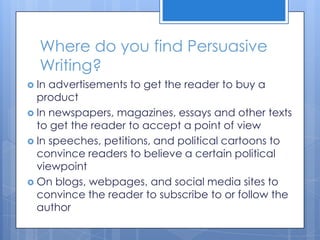 Persuasive Writing Lesson PowerPoint | PPTX