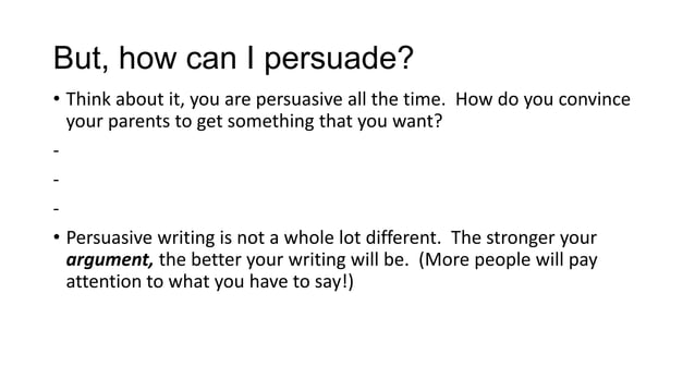Persuasive writing part 1 core notes | PPT