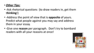 Persuasive writing part 1 core notes | PPTX