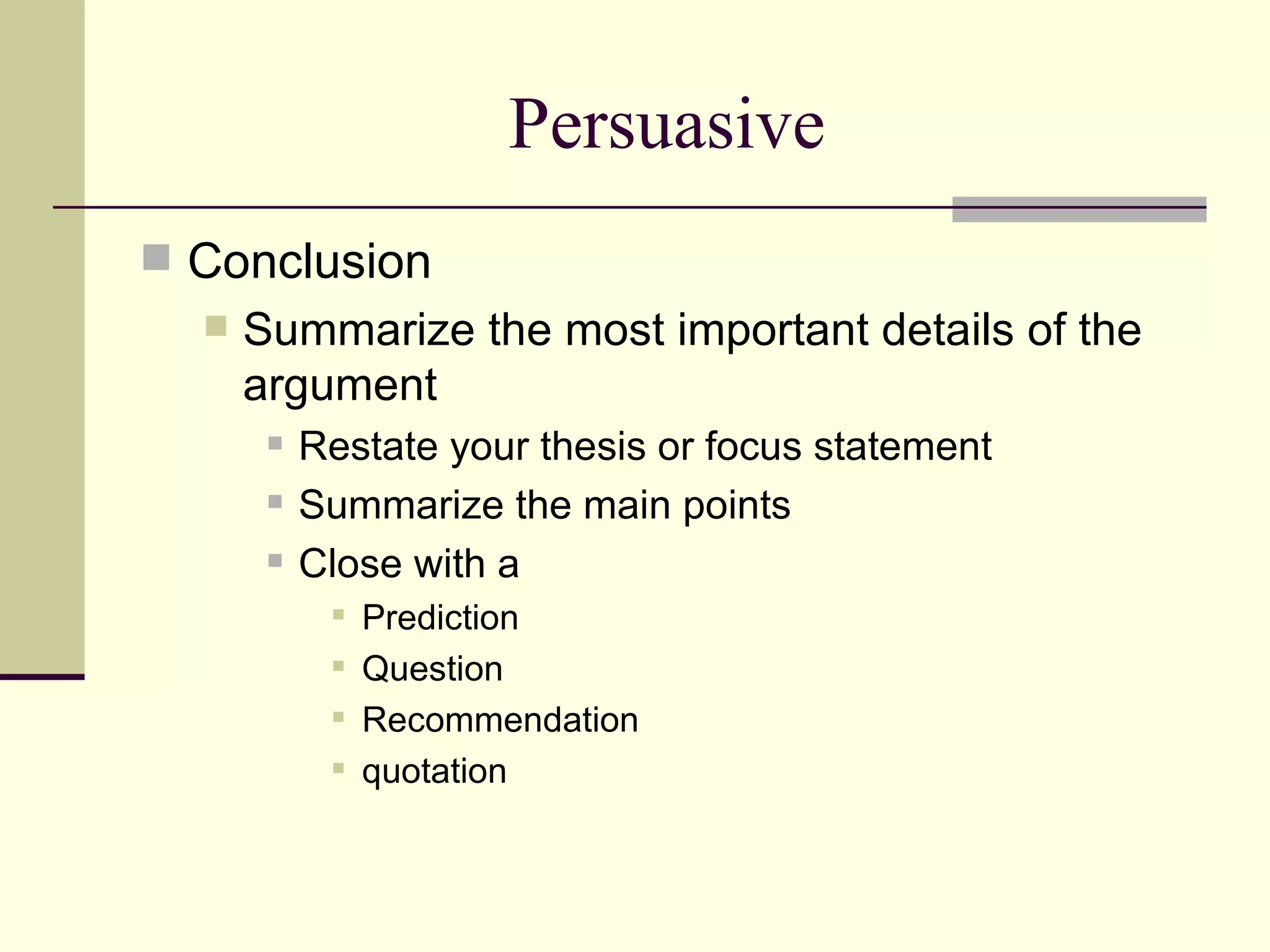 Persuasive writing powerpoint | PPT