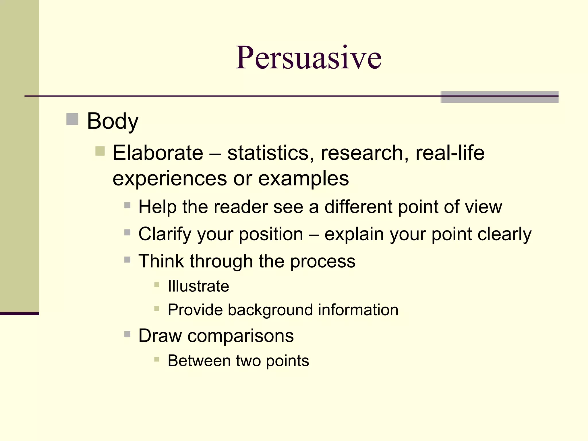 Persuasive writing powerpoint | PPT