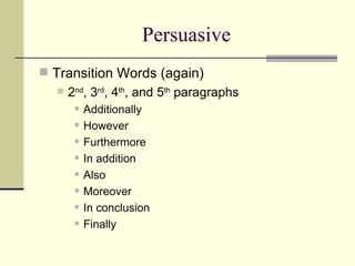 Persuasive writing powerpoint | PPT