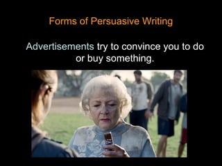 Persuasive writing ppt with propaganda connection | PPT
