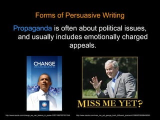 Persuasive writing ppt with propaganda connection | PPT