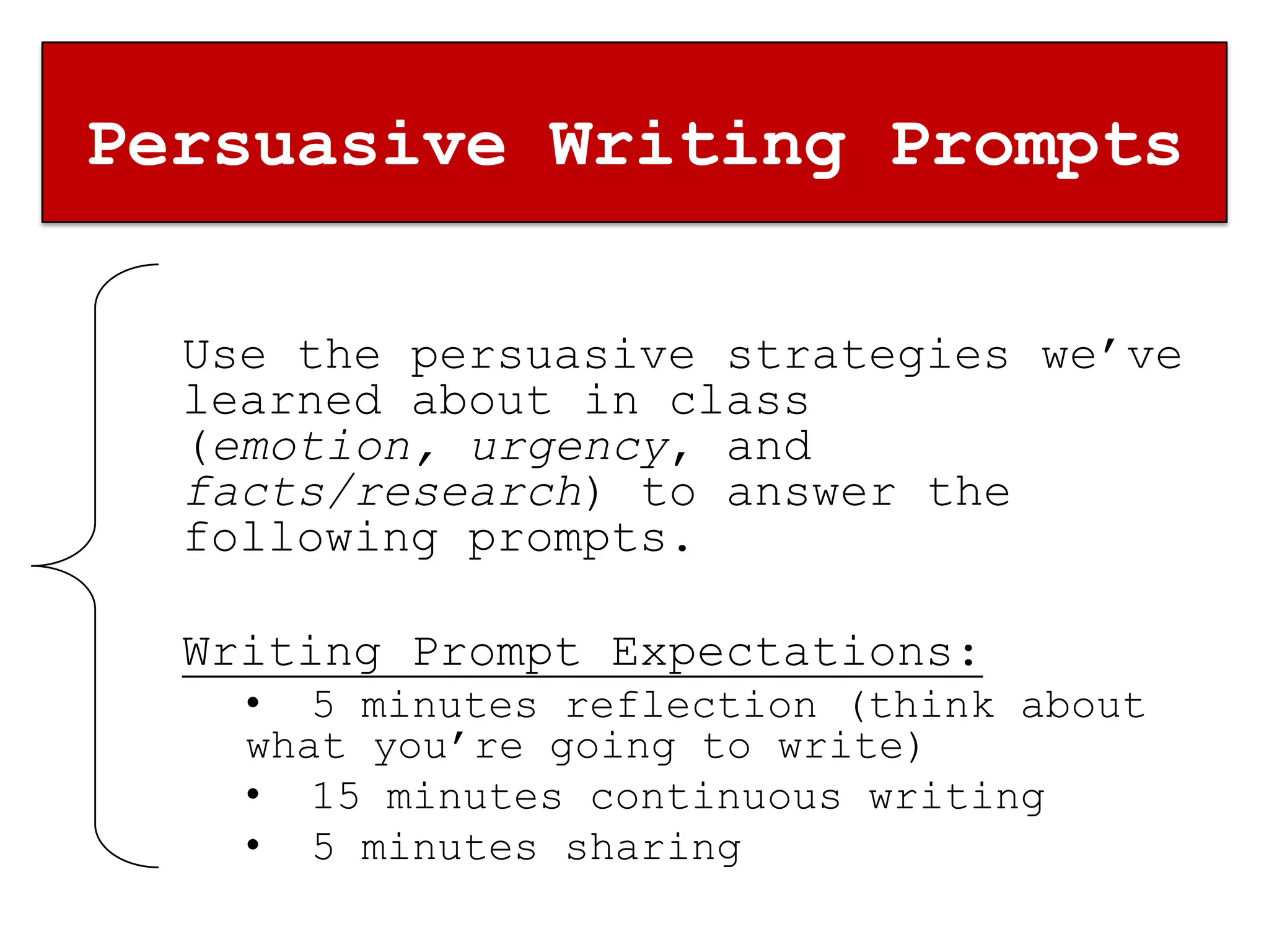 Persuasive writing prompts | PPTX