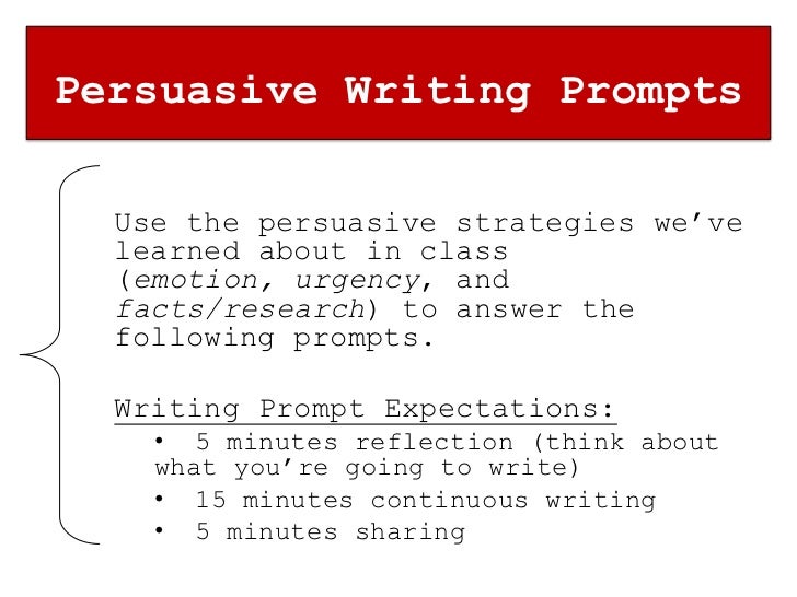 Persuasive Writing Prompts Persuasive Writing Prompts