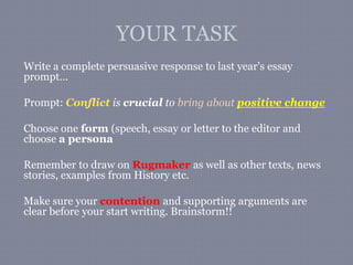 Persuasive writing rugmaker 2 | PPT