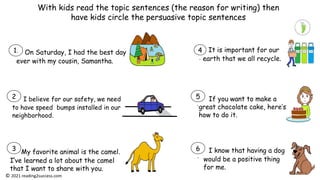 Welcome to How to Teach Your Kids to Write a Persuasive Paragraph | PPTX