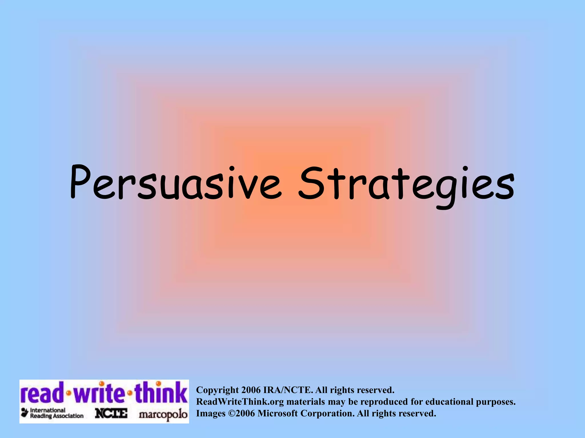 Persuasive writing strategies | PPS