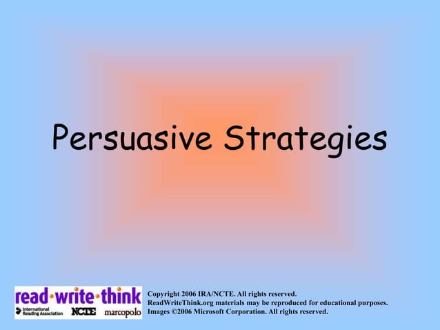 Persuasive writing strategies | PPS | Food & Drink