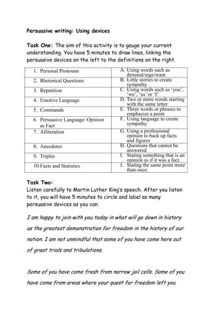 Persuasive writing worksheet | DOCX