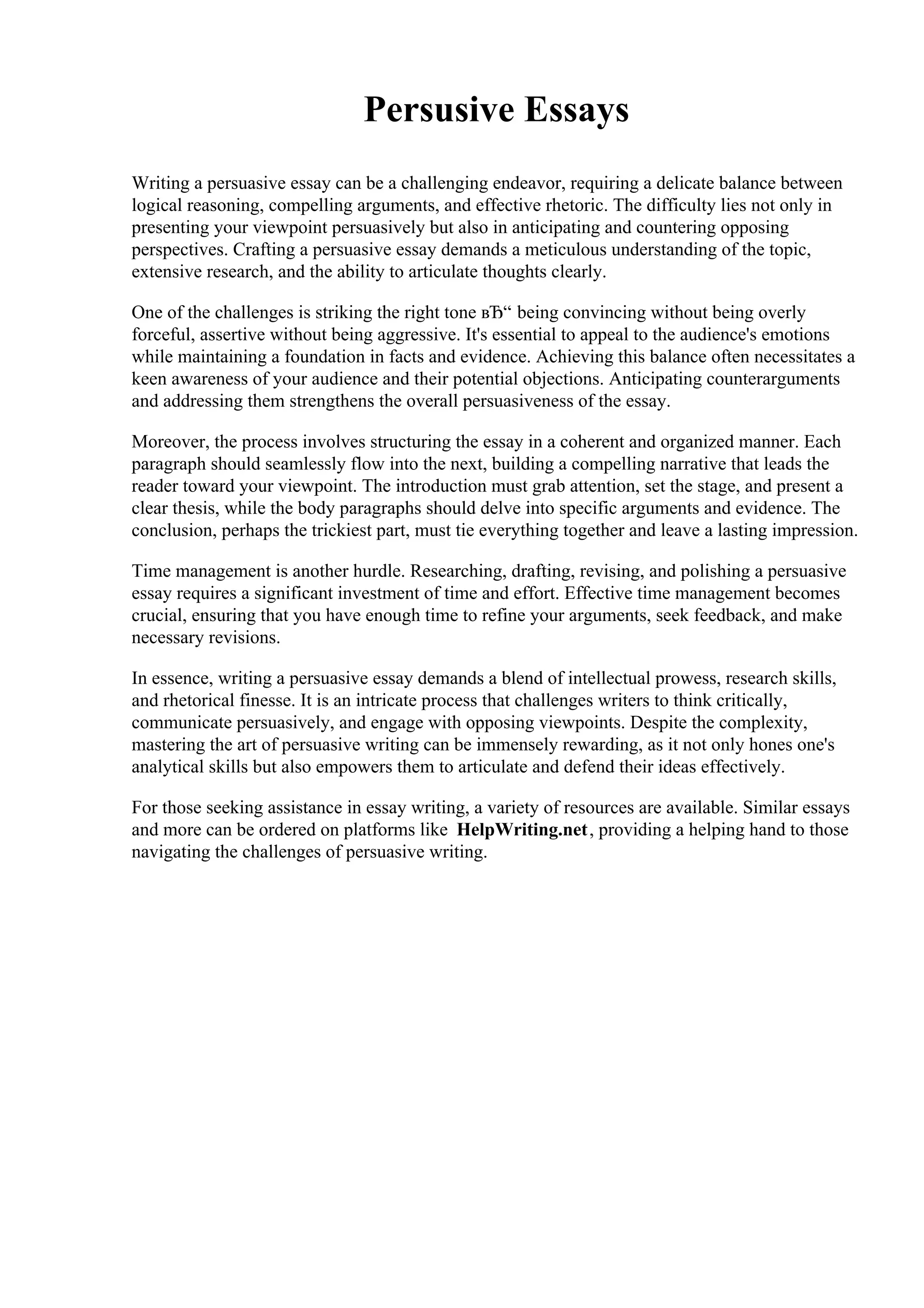 Persusive Essays | PDF