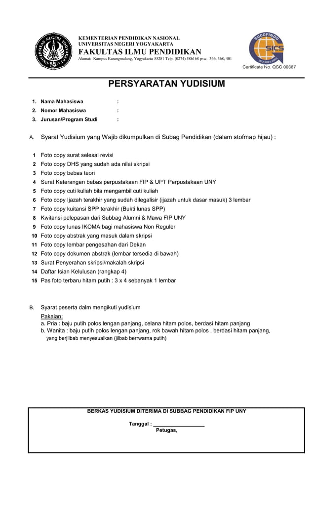 Persyaratan yudisium-s1 | PDF