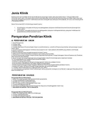 Persyaratan klinik pratama dan utama | DOCX