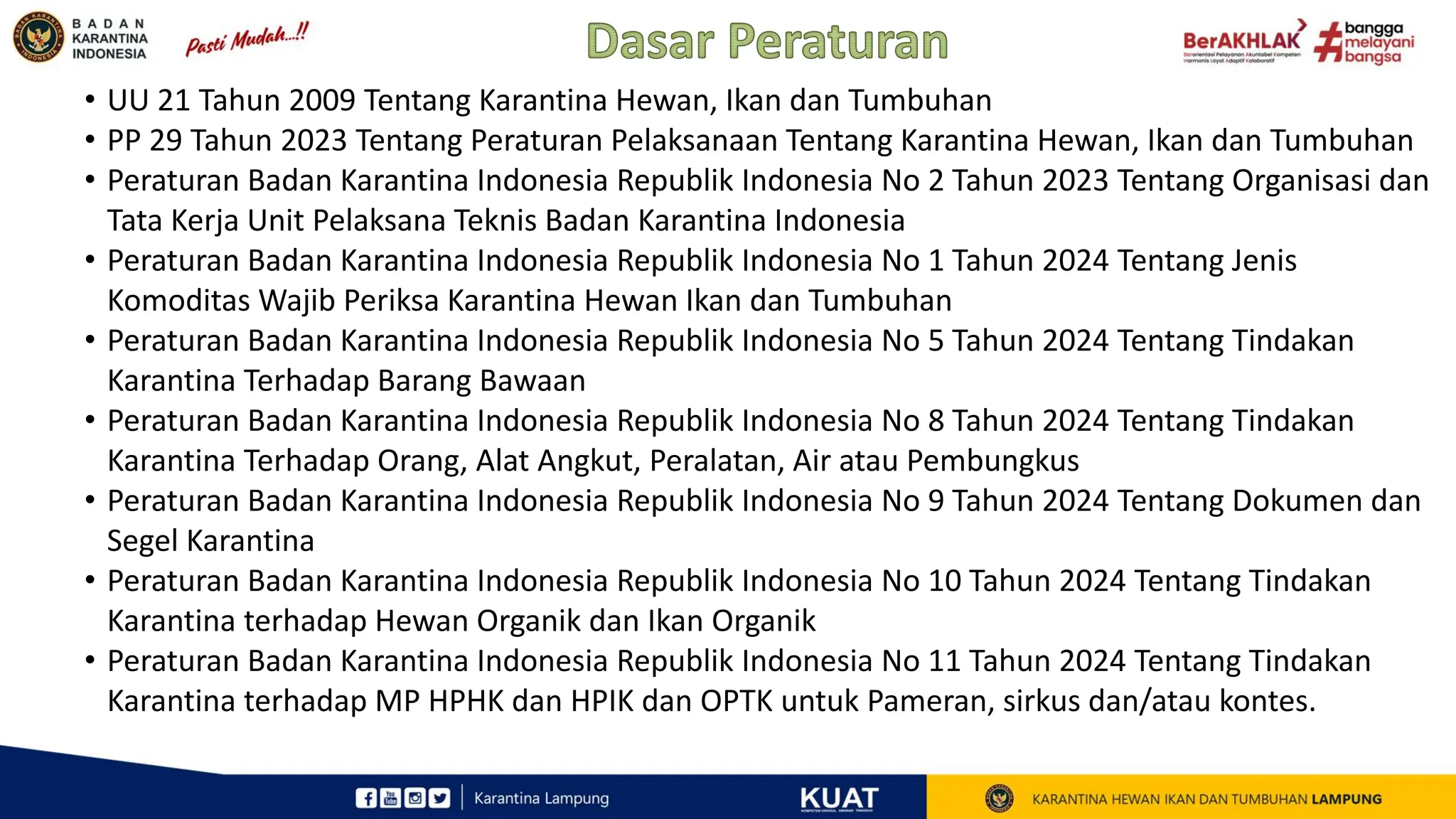 Persyaratan Lalulintas Hewan, produk hewan dan media Pembawa Penyakit ...