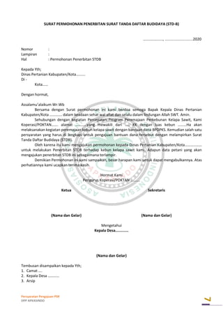 Persyaratan Pengajuan Peremajaan Sawit Rakyat (PSR) - DPP APKASINDO | PDF