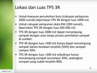 Persyaratan Teknis Penyediaan TPS dan TPS-3R | PDF