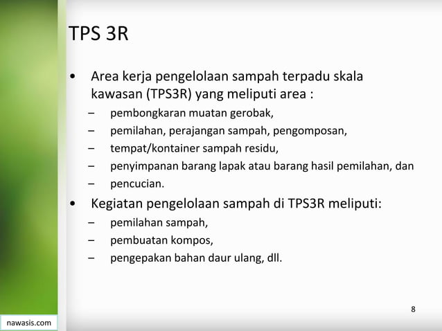 Persyaratan Teknis Penyediaan TPS dan TPS-3R | PDF