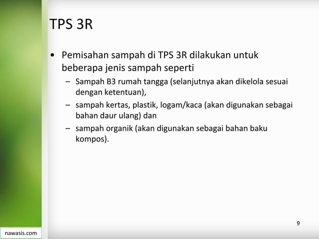 Persyaratan Teknis Penyediaan TPS dan TPS-3R | PDF