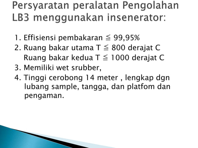 Persyaratan teknis pengelolaan limbah b3 kes | PPT