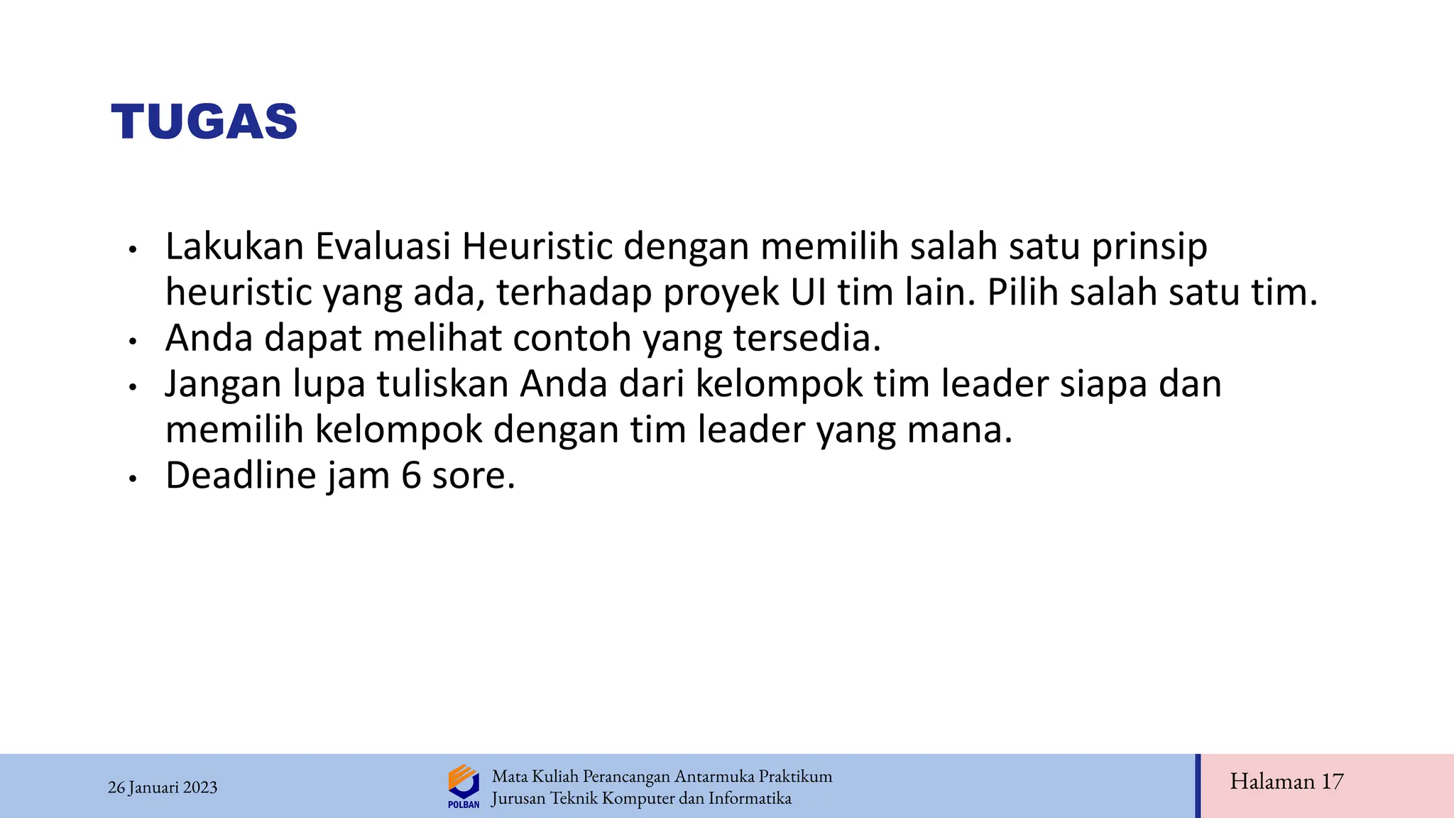 Evaluasi Heuristic Perancangan Antarmuka | PPT