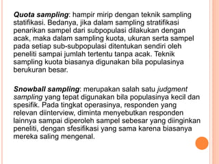 Pert. 3 statistik teknik penarikan sampel | PPTX
