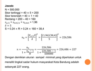Pert. 3 statistik teknik penarikan sampel | PPTX