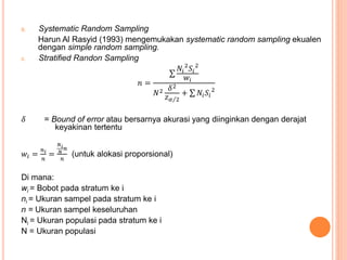 Pert. 3 statistik teknik penarikan sampel | PPTX