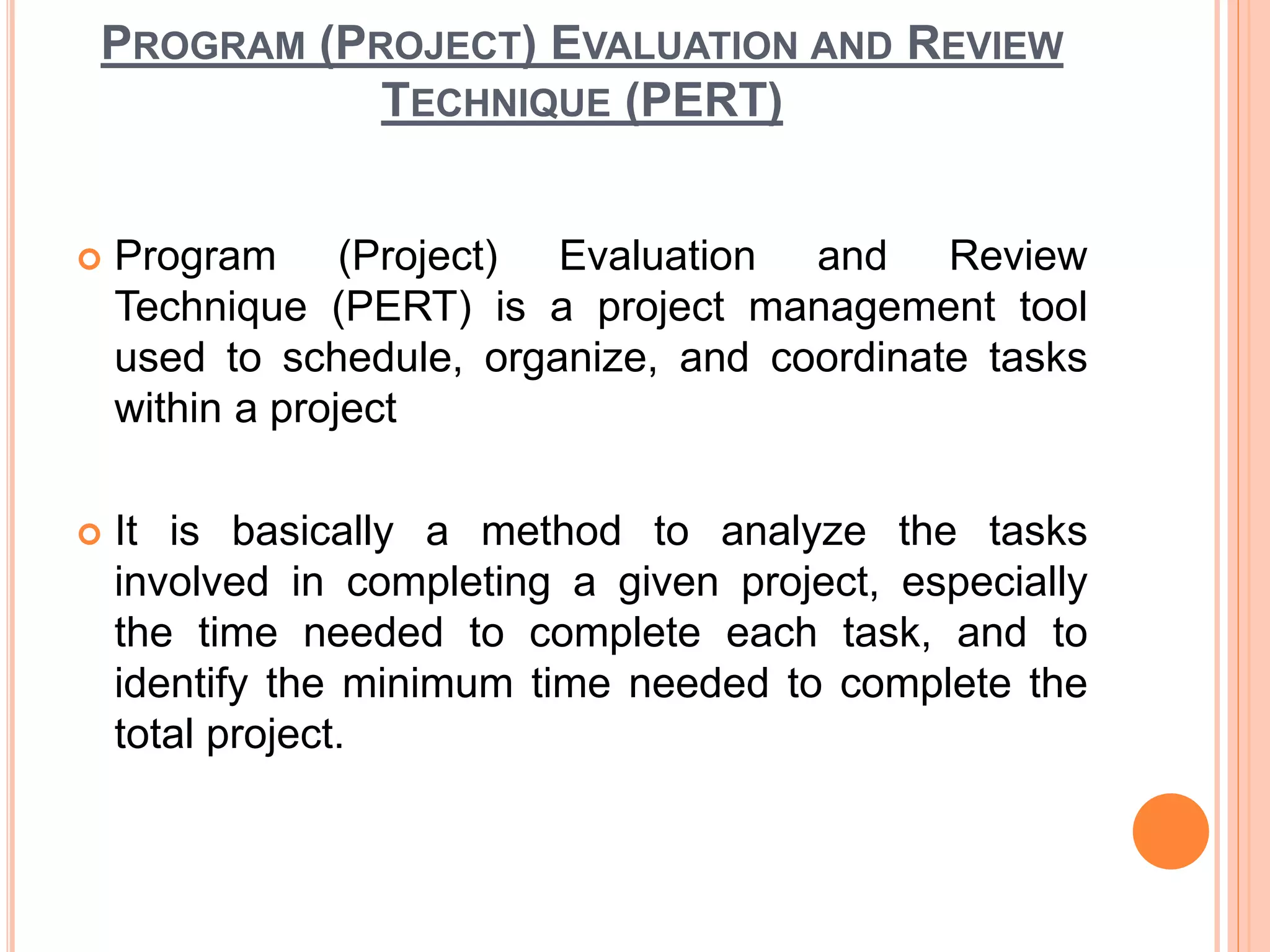 Programme evaluation and review technique &Gantt Chart | PPTX