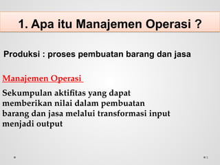 Manajemen produksi/ operasi dan produktivitas | PPTX