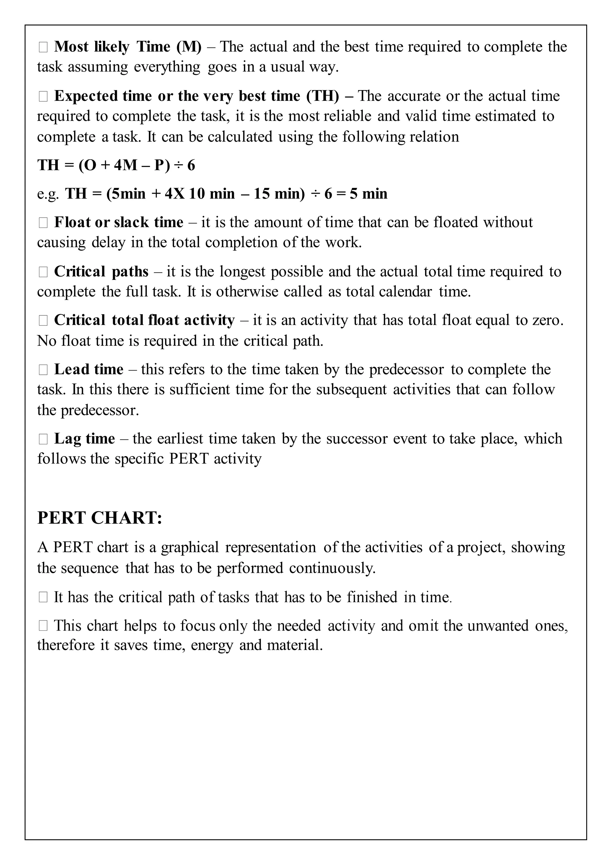 PERT (Program evaluation review technique) | DOCX