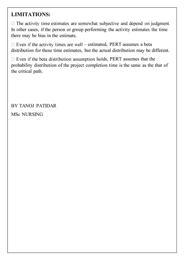 PERT (Program evaluation review technique) | DOCX | Computer Software and Applications | Computing