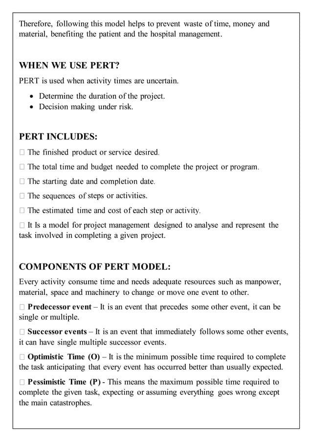 PERT (Program evaluation review technique) | DOCX | Computer Software and Applications | Computing