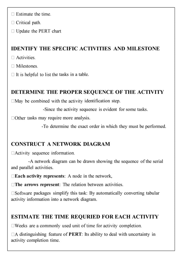 PERT (Program evaluation review technique) | DOCX | Computer Software and Applications | Computing