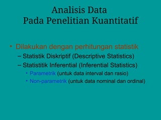 Analisis Data untuk Penelitian Kuantitatif | PPT | Free Download